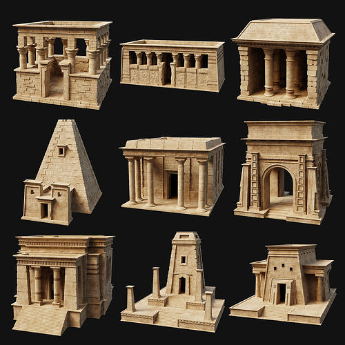 3D model ANCIENT TEMPLE CHURCH BUILDING DESERT EGYPT AAA COLLECTION VR ...