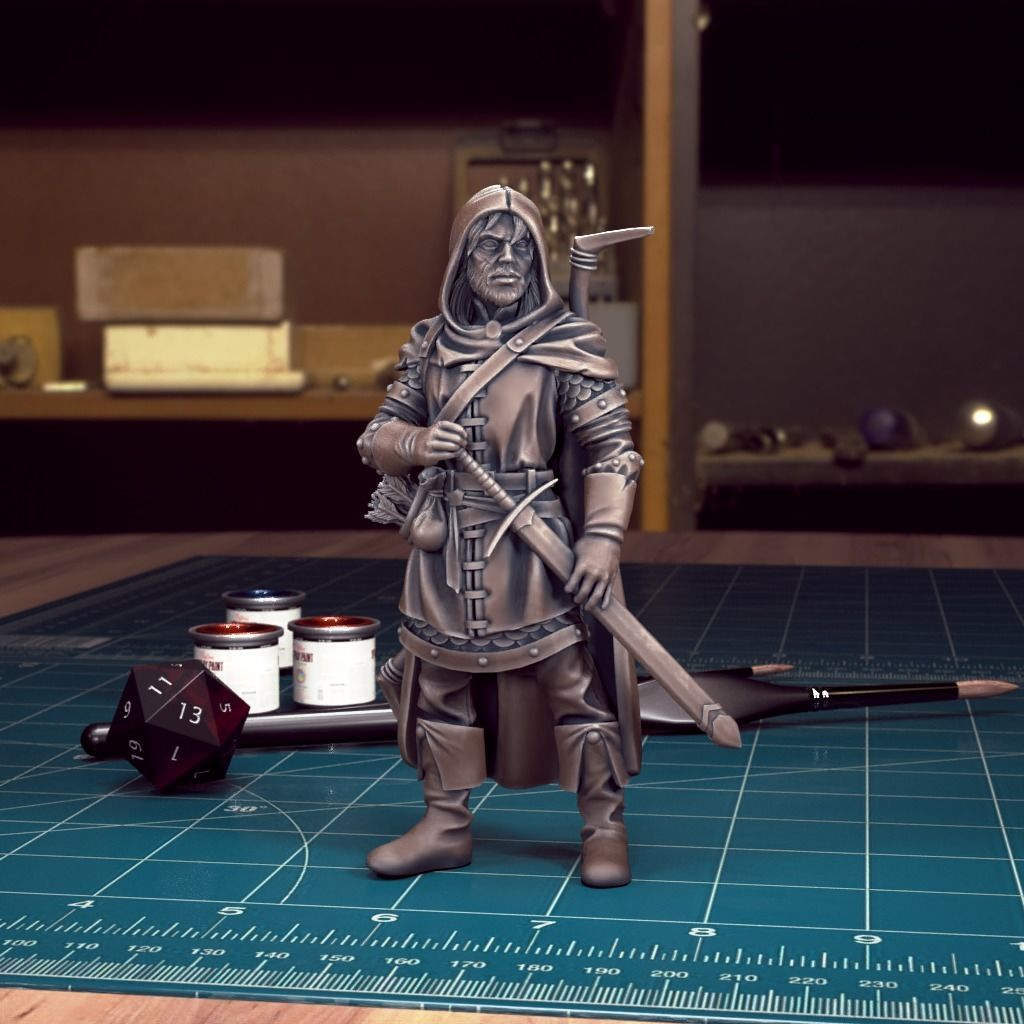 DnD Heroes - Human Ranger Male - Pre-Supported 3D model 3D printable ...