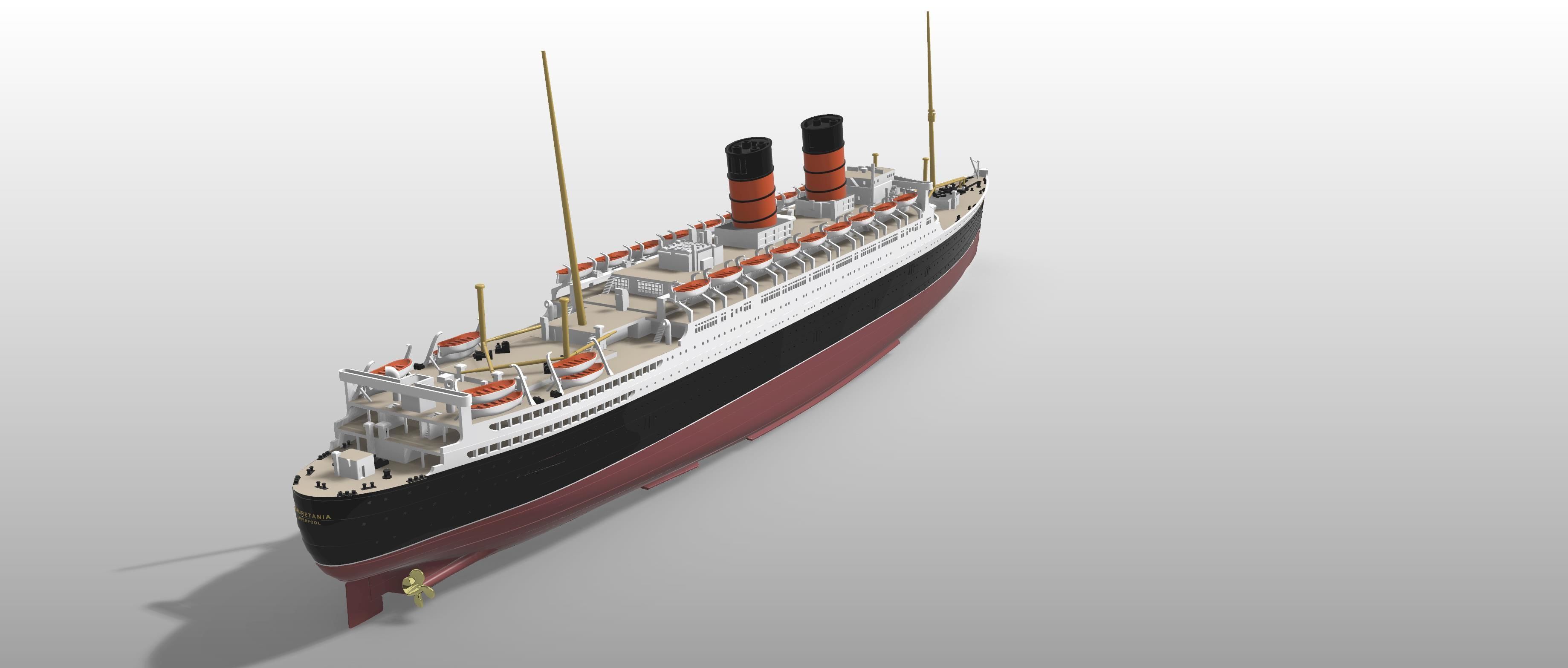 RMS MAURETANIA 2 - Cunards ocean liner 3D print ready model 3D model 3D ...