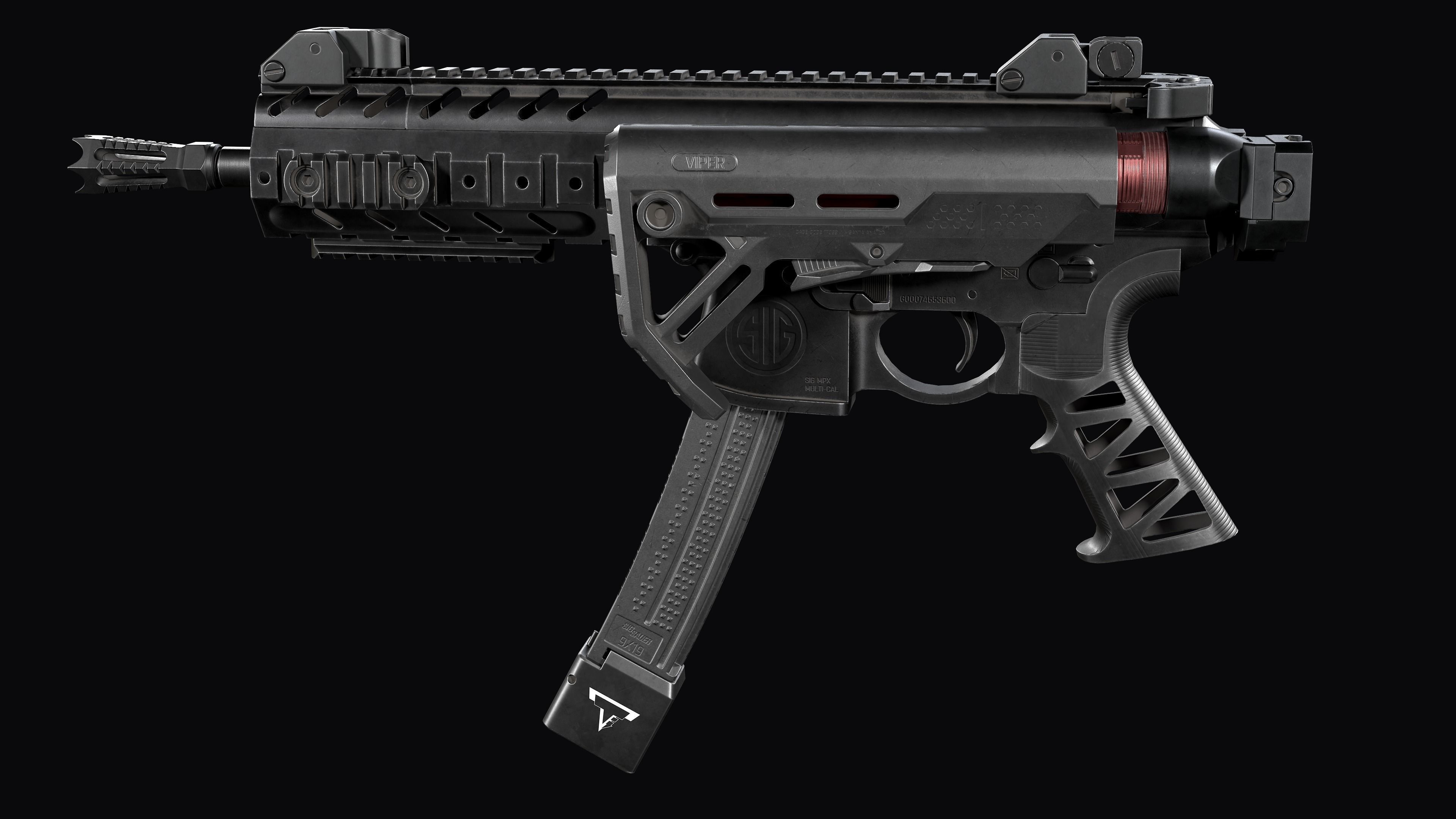 3D model Modular custom SMG Sig Sauer MPX VR / AR / low-poly | CGTrader
