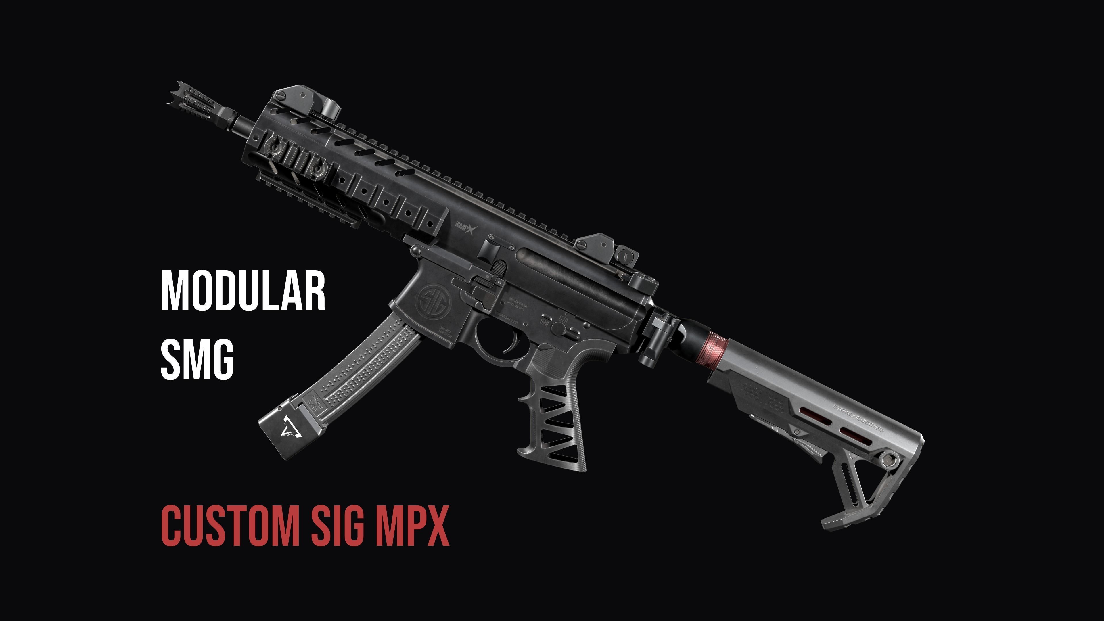 3D model Modular custom SMG Sig Sauer MPX VR / AR / low-poly | CGTrader