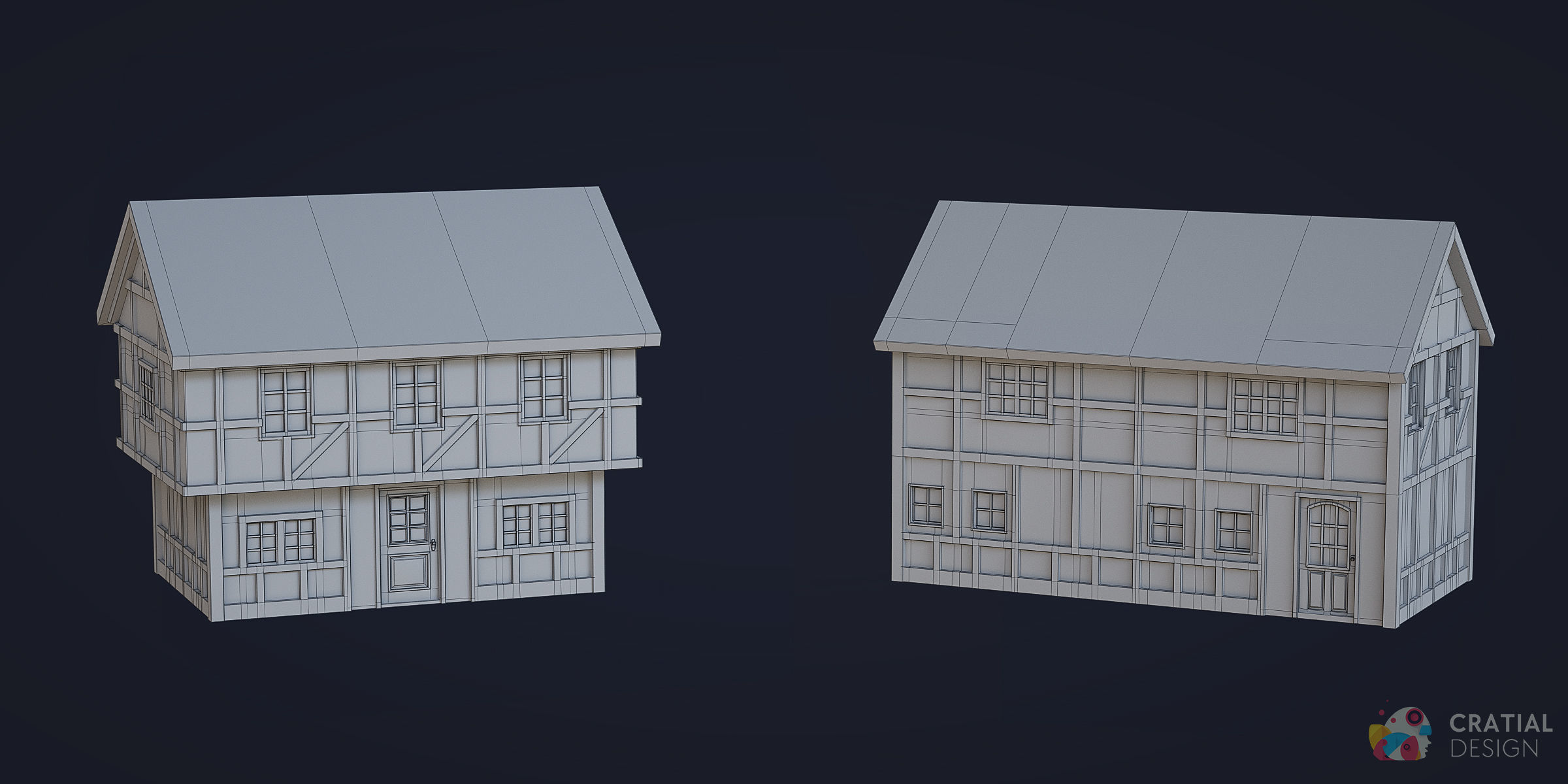 Stylized Modular European Building Kit 3D model | CGTrader