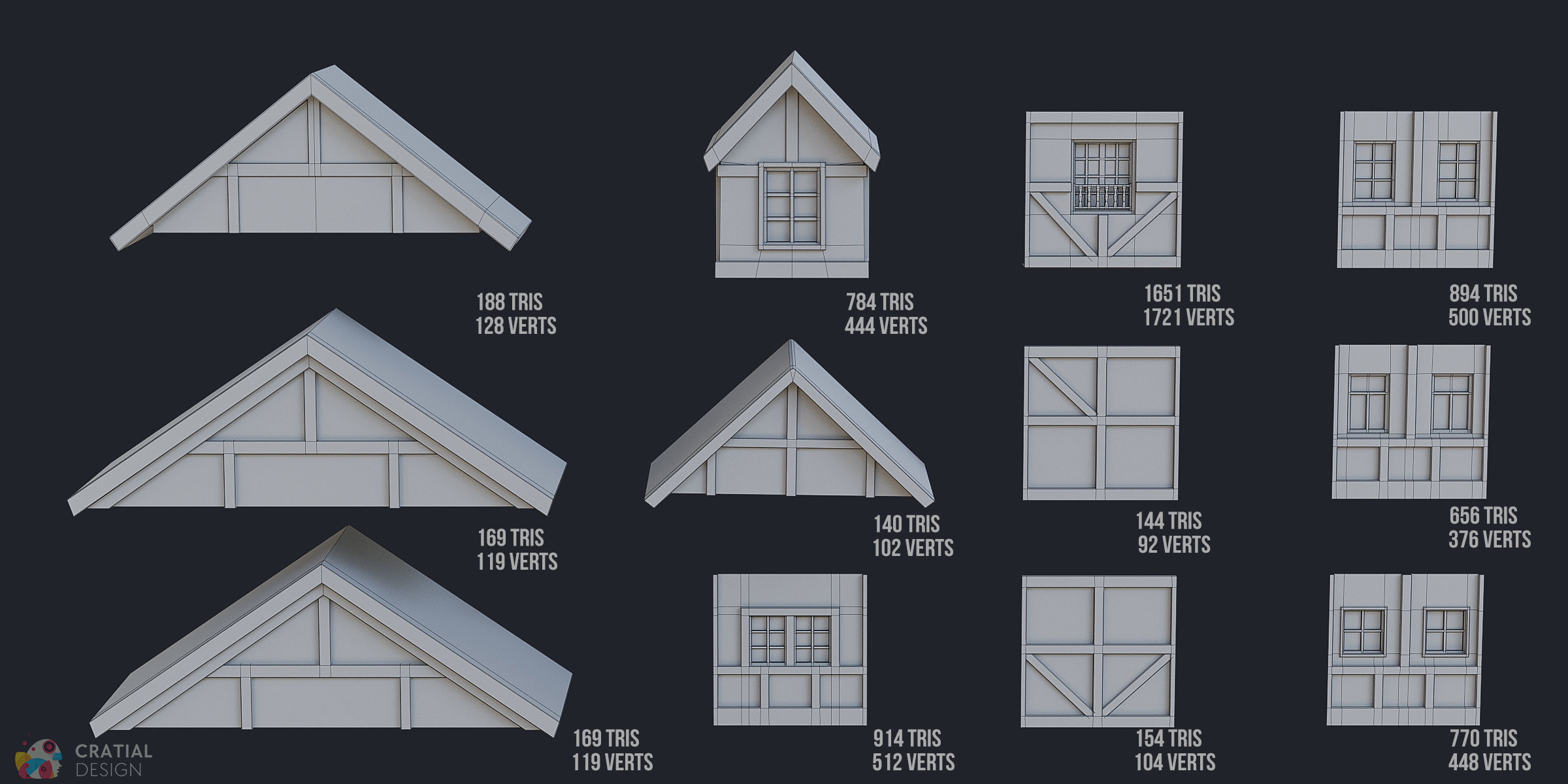 Stylized Modular European Building Kit 3D model | CGTrader