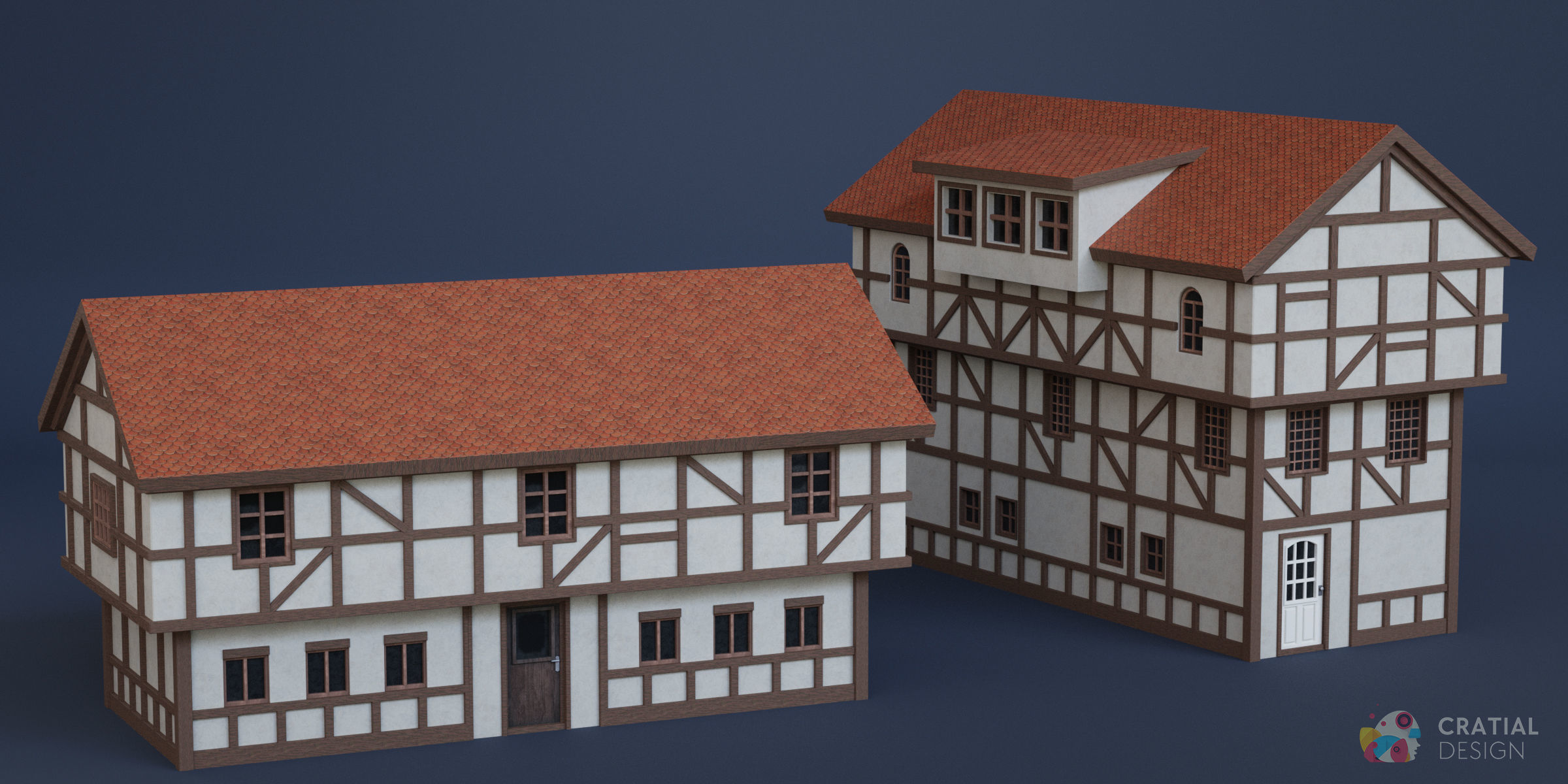 Stylized Modular European Building Kit 3D model | CGTrader