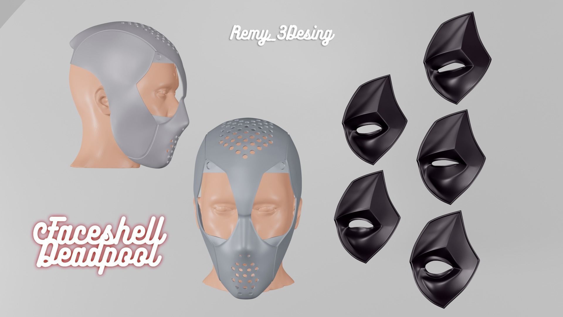 Faceshell Deadpool 3D model 3D printable | CGTrader