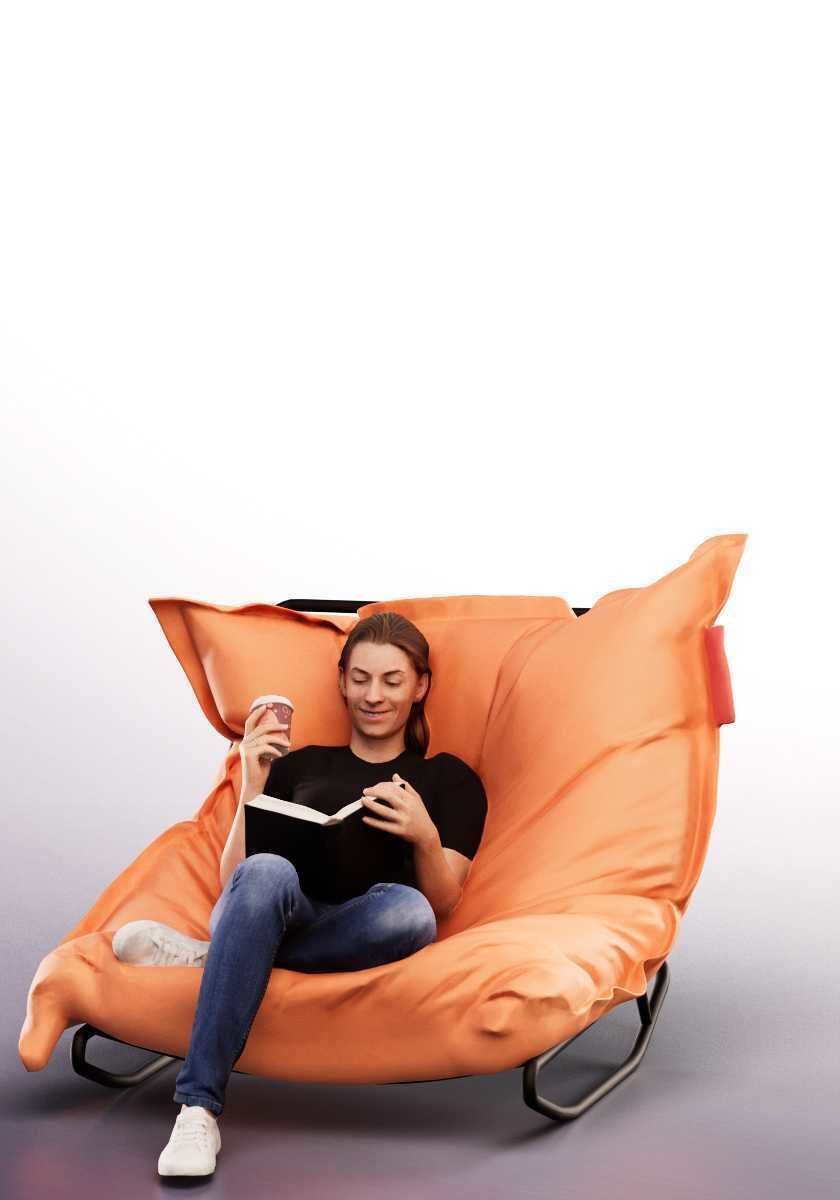 3D model Abby 13362 - Reading Woman With Coffee Sitting On Beanbag VR ...