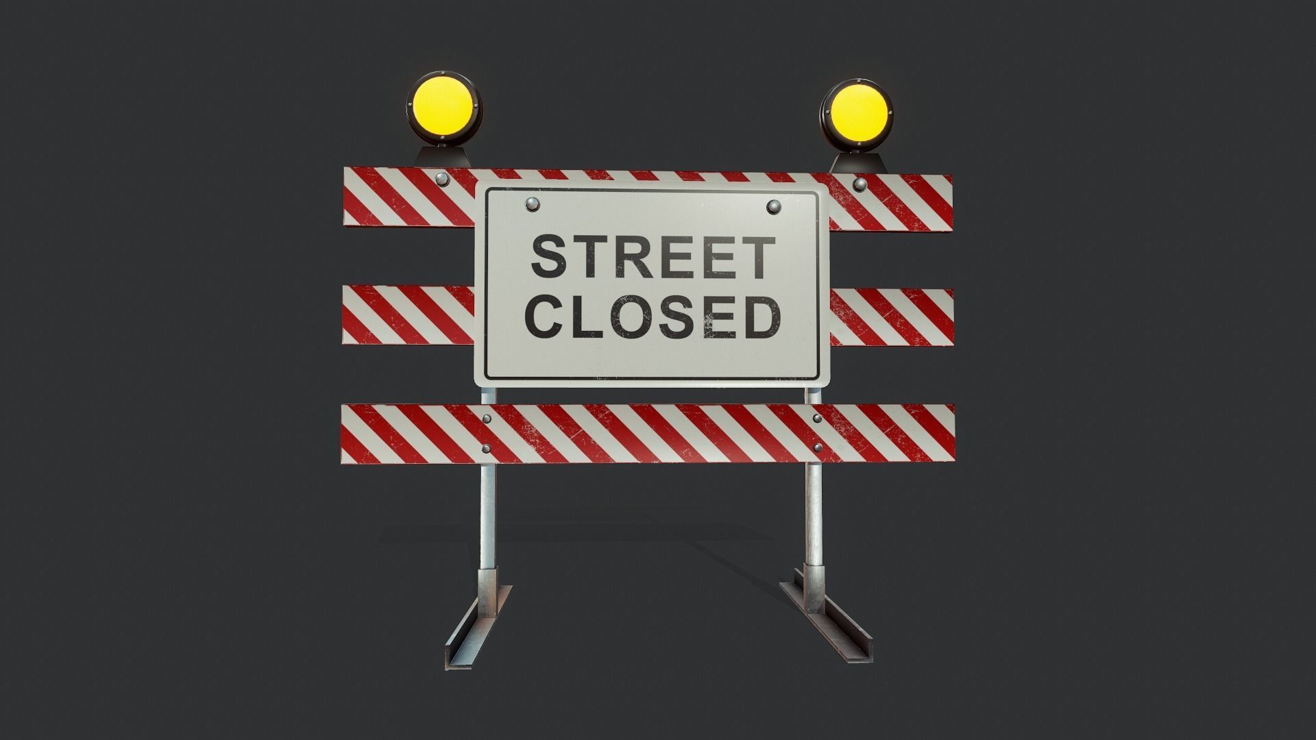 3D model Construction Barricade - Tutorial Included VR / AR / low-poly ...