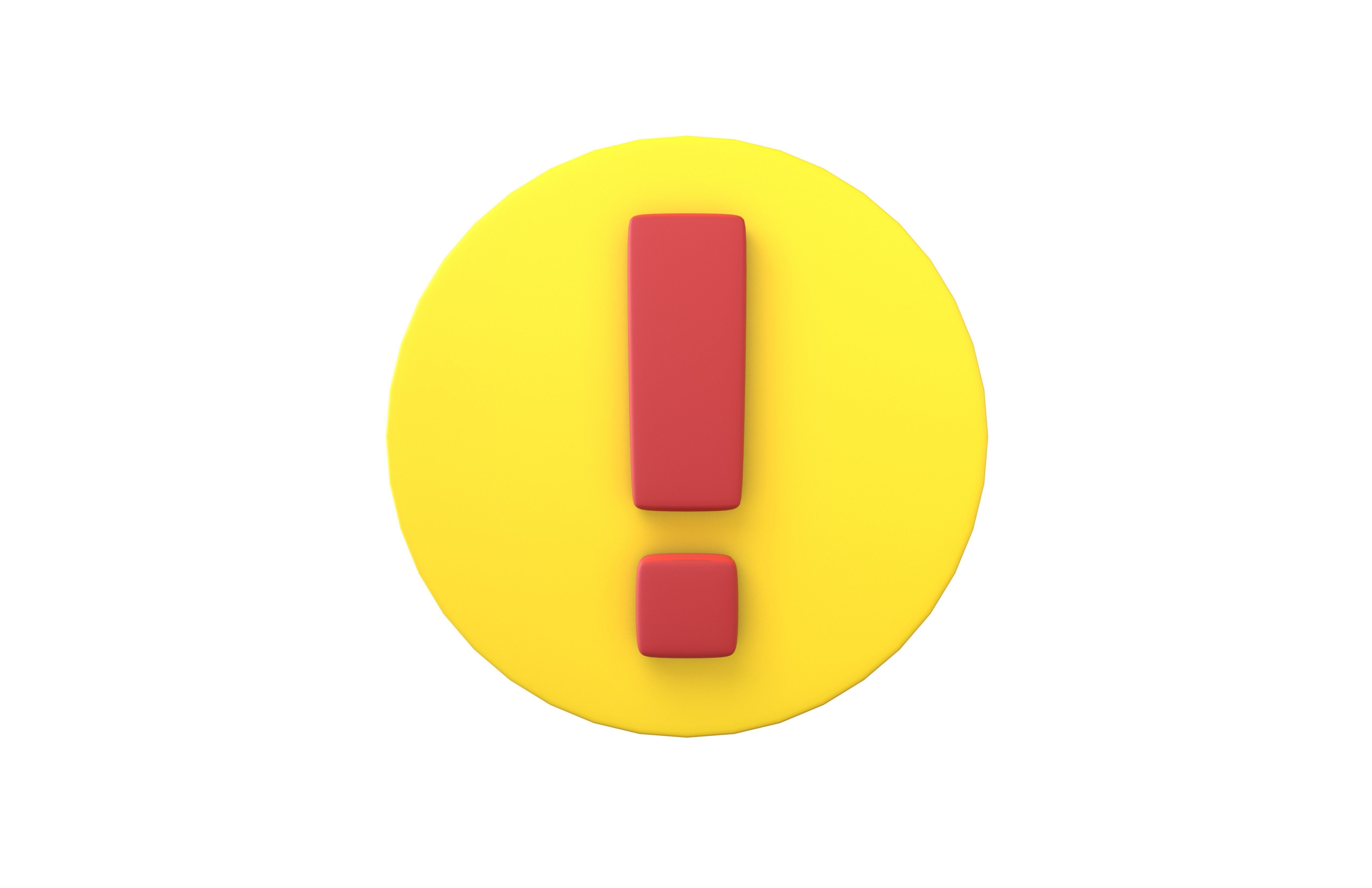 3D model Exclamation Mark Symbol v2 002 VR / AR / low-poly | CGTrader