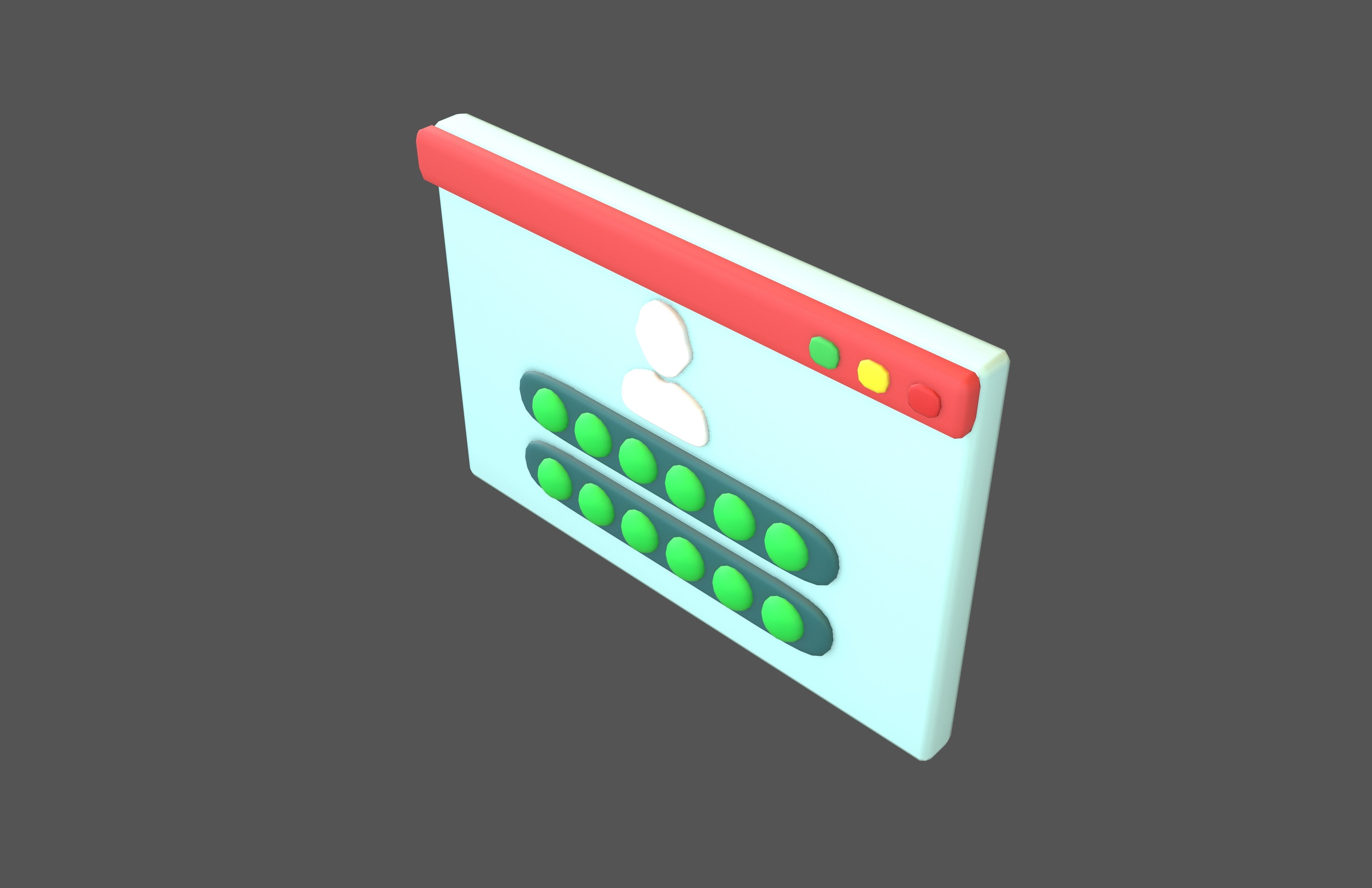 3D model Website Login Correct Password Icon v1 002 VR / AR / low-poly ...