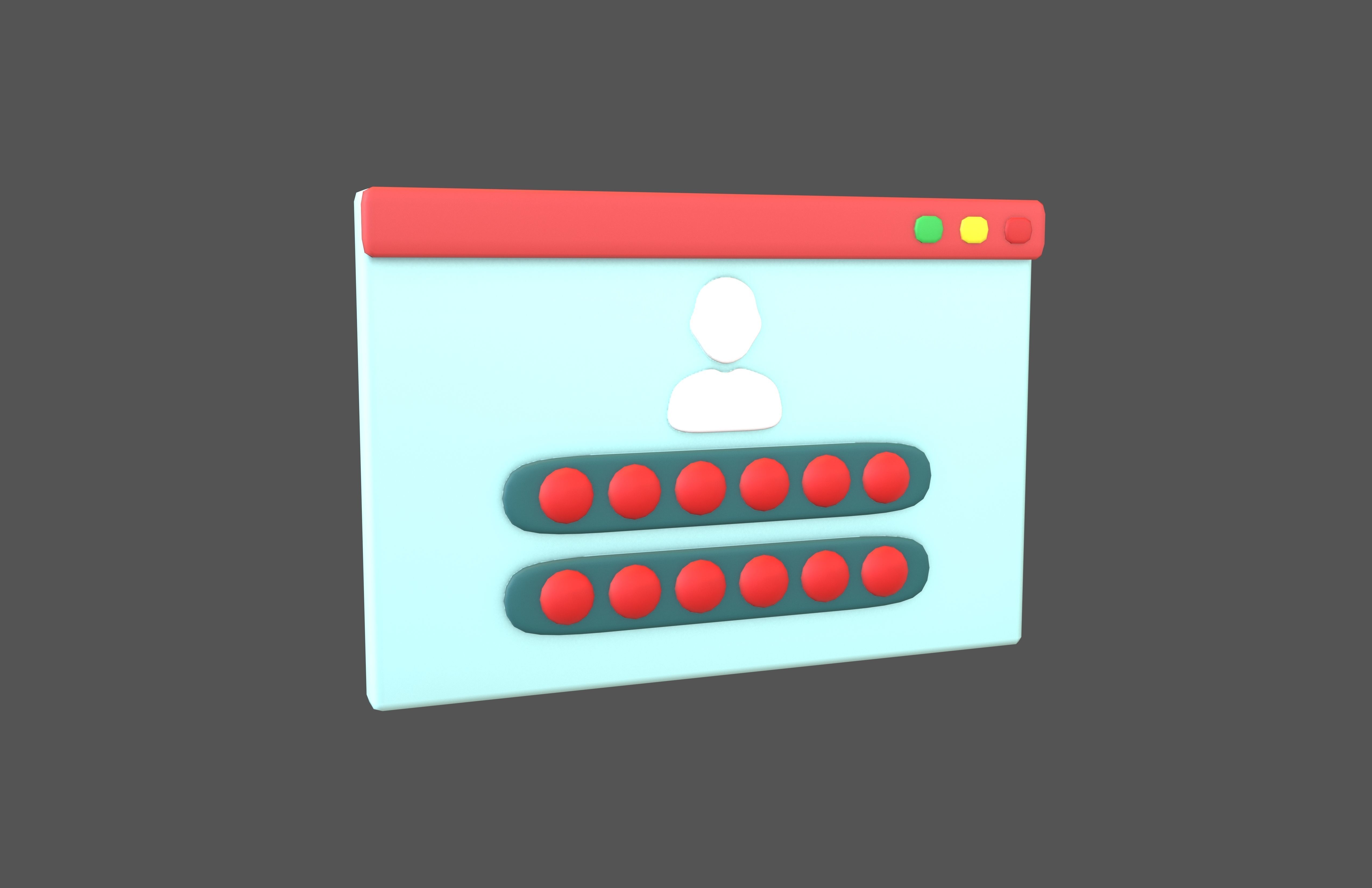 3D model Website Login Incorrect Password Icon v1 002 VR / AR / low ...