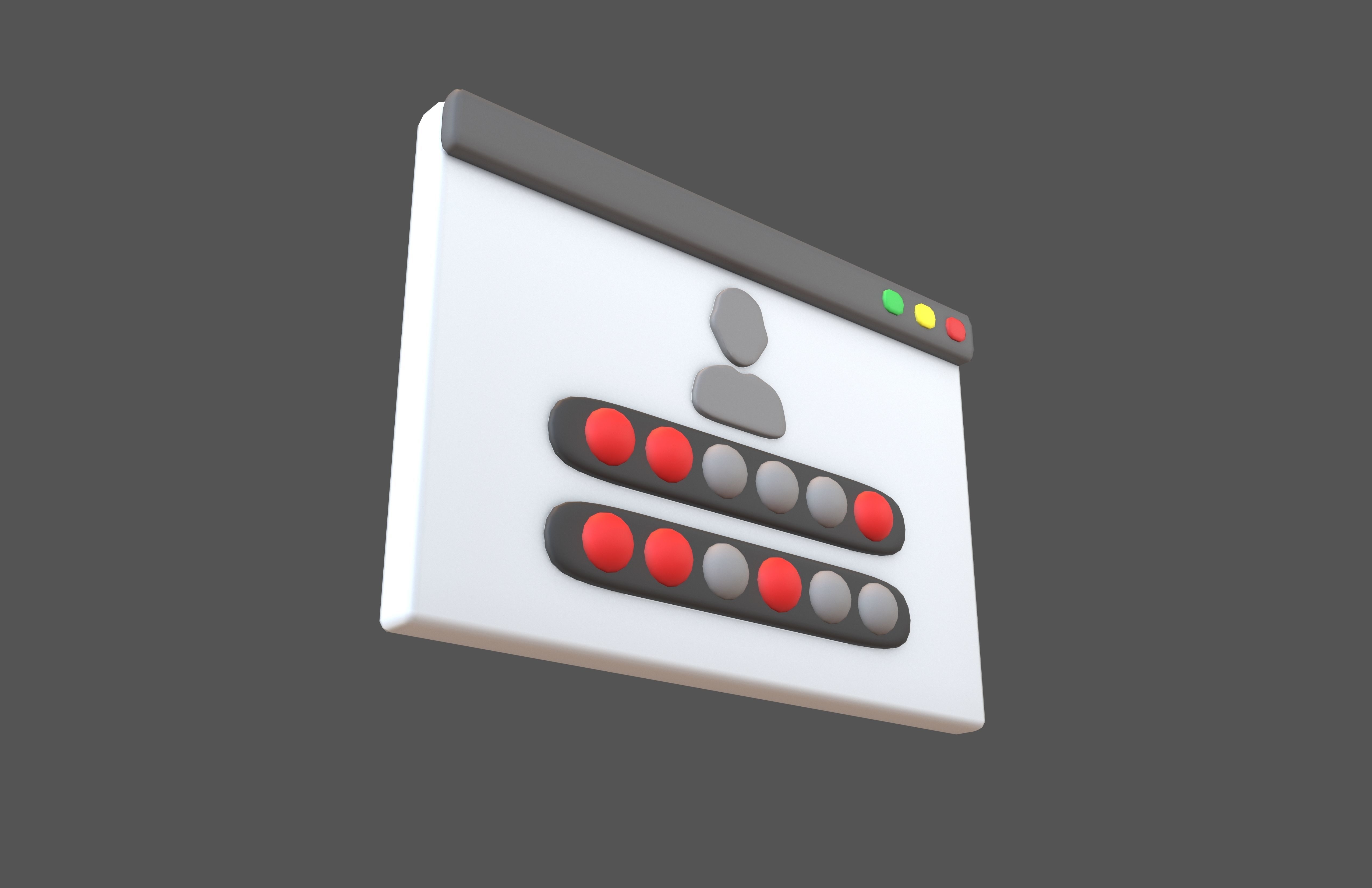 3D model Website Login Incorrect Password Icon v1 003 VR / AR / low ...