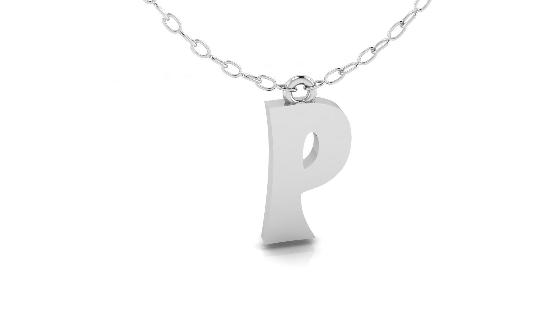 Alphabet Stylish Pendant P 3D model 3D printable | CGTrader