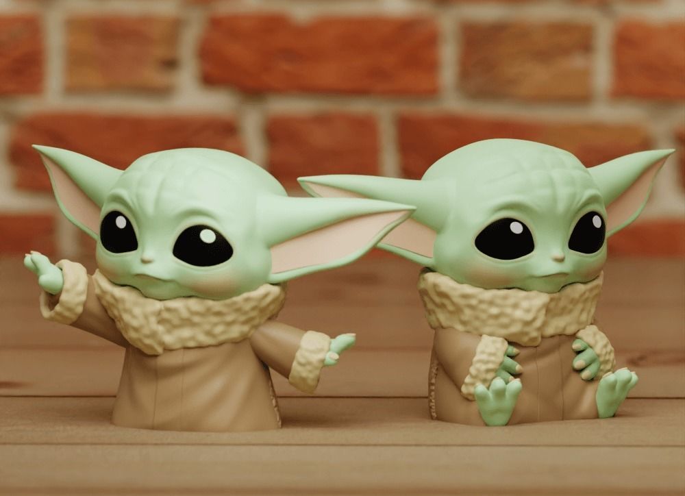 Baby Yoda Grogu 2 models Chibi Easy Print 3D model 3D printable | CGTrader