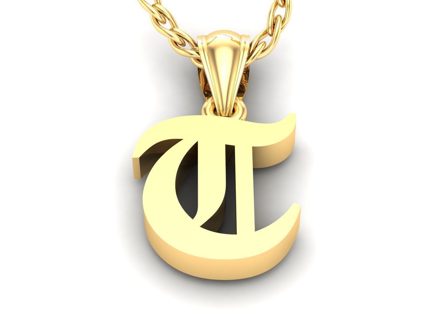 Letter T Pendant Version 6 3D model 3D printable | CGTrader