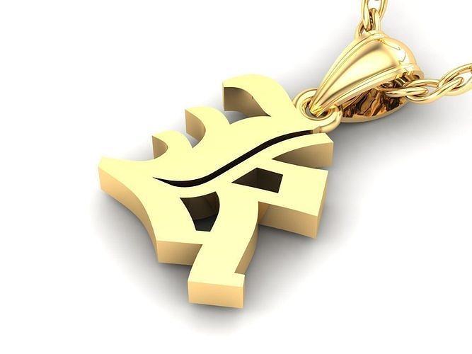 Letter K Pendant Version 6 3D model 3D printable | CGTrader