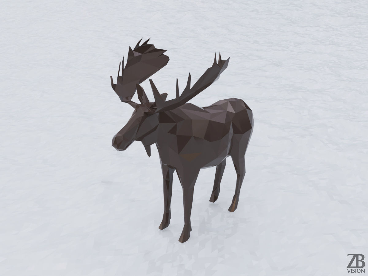 Lowpoly Moose 3D model | CGTrader