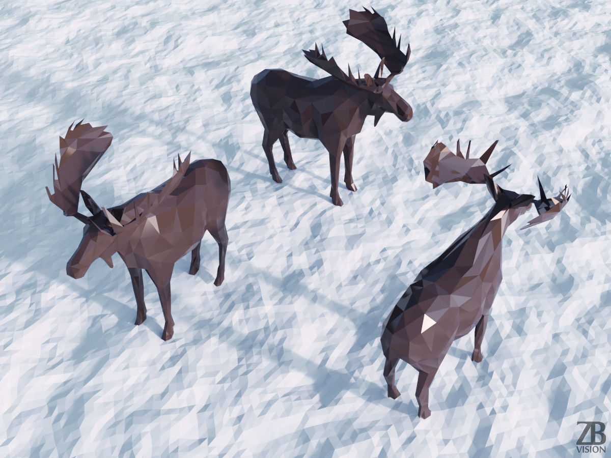 Lowpoly Moose 3D model | CGTrader