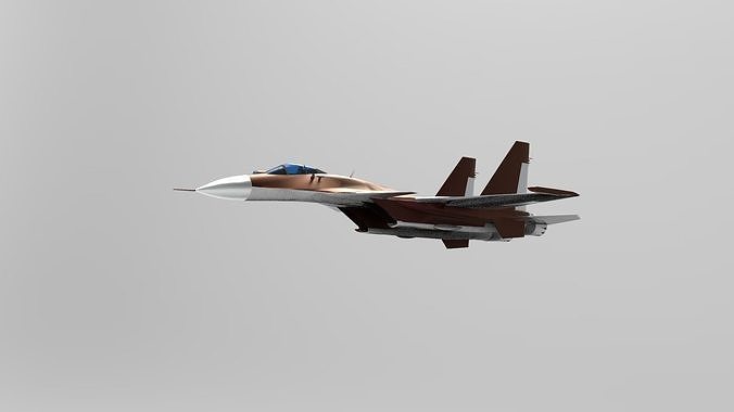 Su-35 Super Flanker type red 3D model | CGTrader
