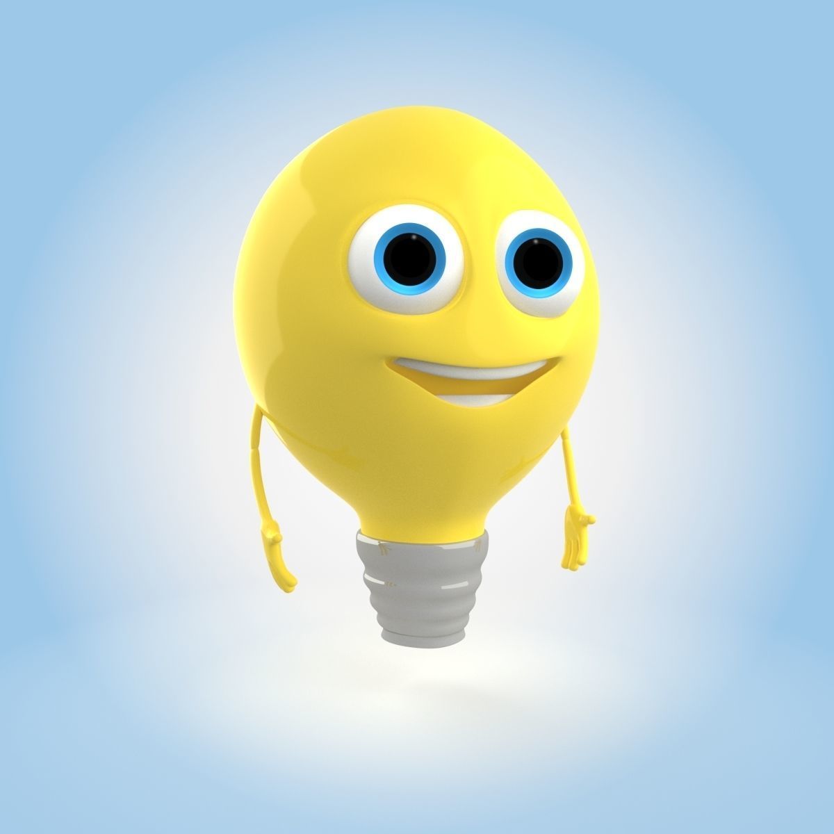 Cartoon light bulb 3D model | CGTrader