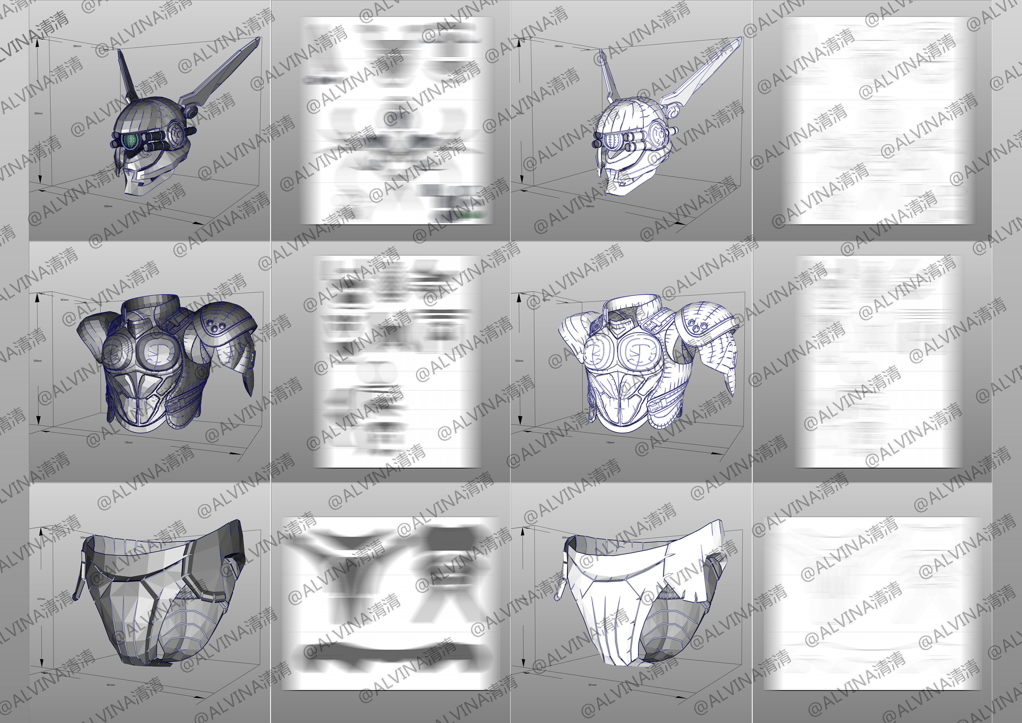 3D model Appleseed Briareos - Cosplay Pepakura Foam Template VR / AR ...