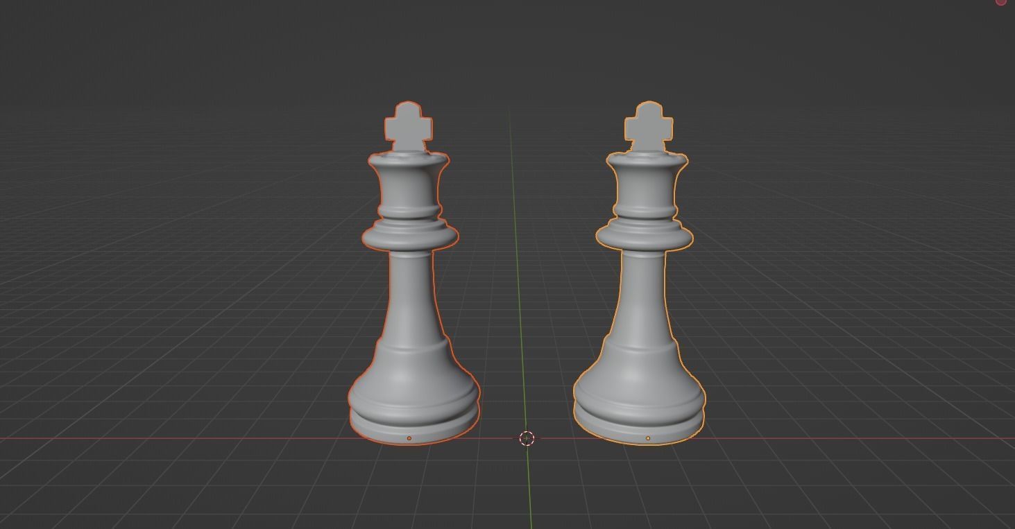 King Wooden Chess Pieces 3D model | CGTrader