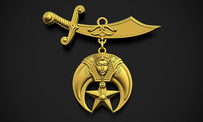 Shrine Scimitar Sword Pendant 3D model 3D printable | CGTrader
