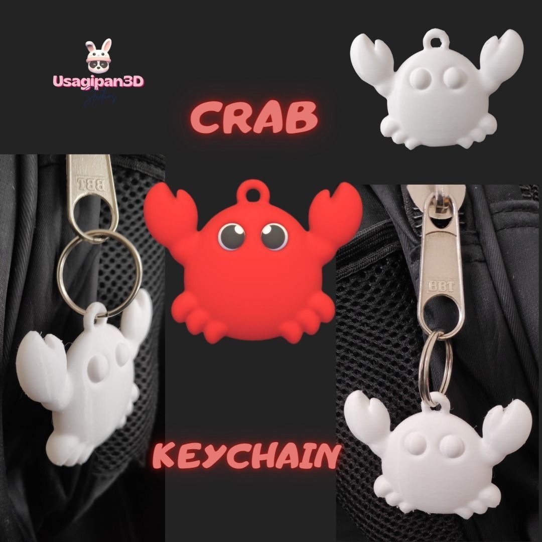Crab Keychain 3D model 3D printable | CGTrader