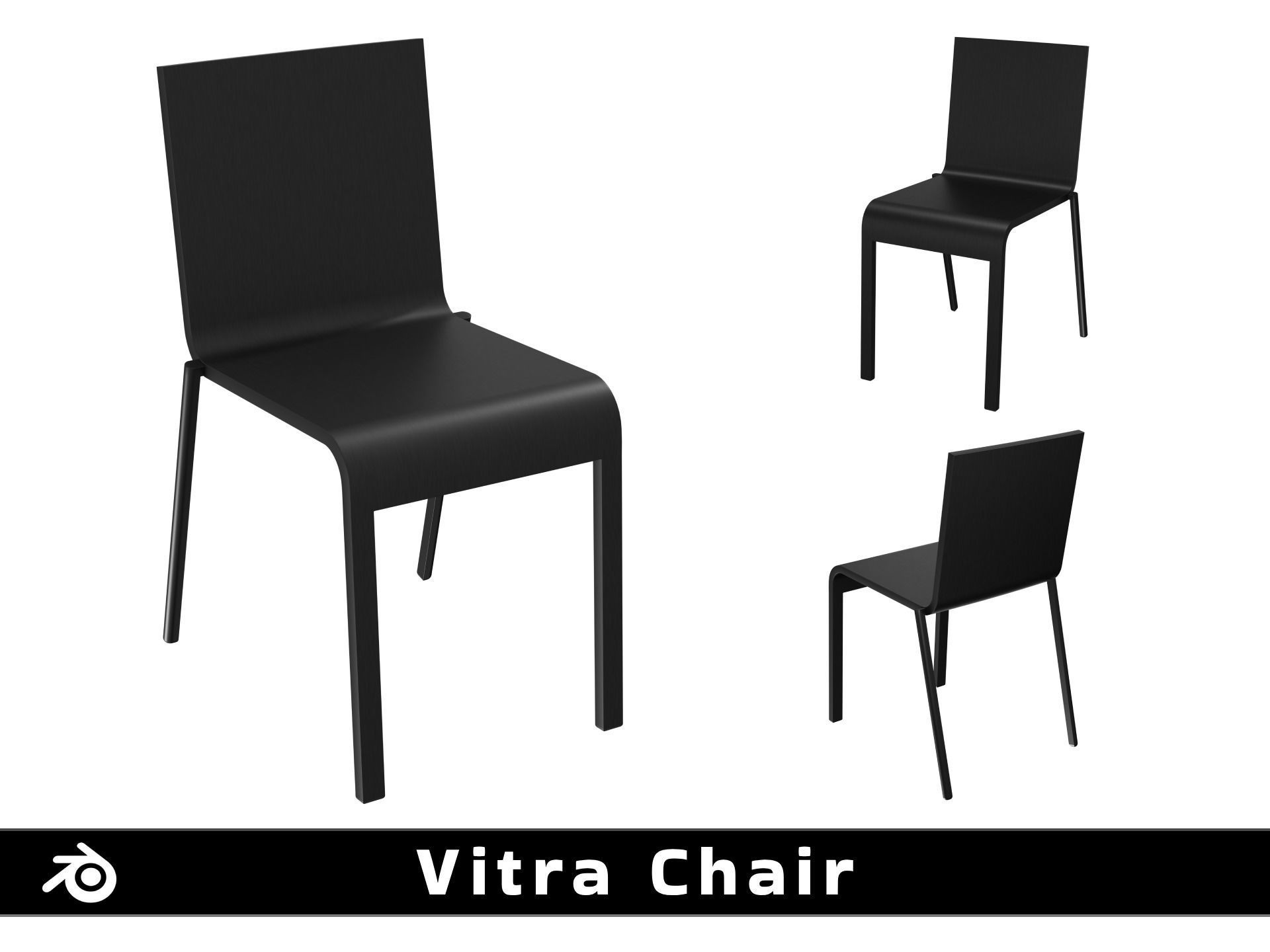 3D model Vitra Chair - Black VR / AR / low-poly | CGTrader