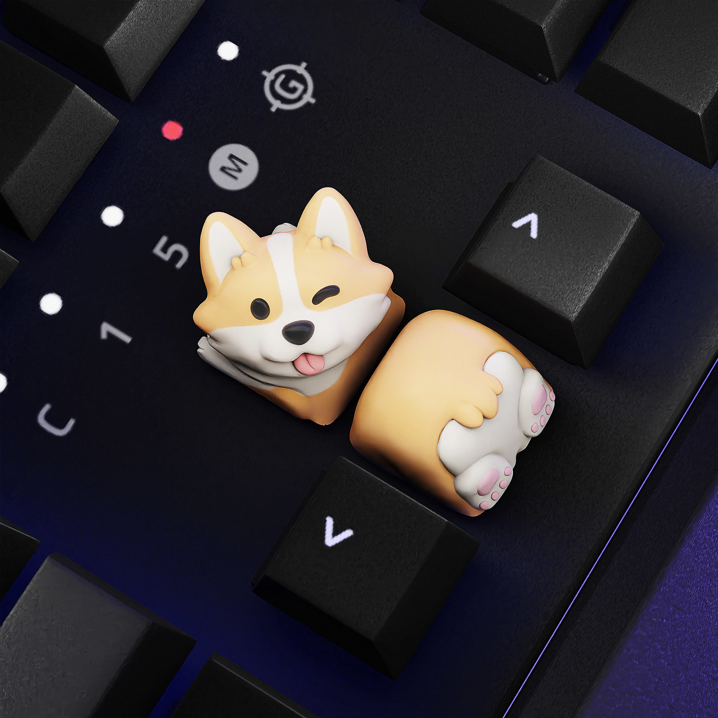 Puppy Corgi keycaps - Mechanical Keyboard 3D model 3D printable | CGTrader