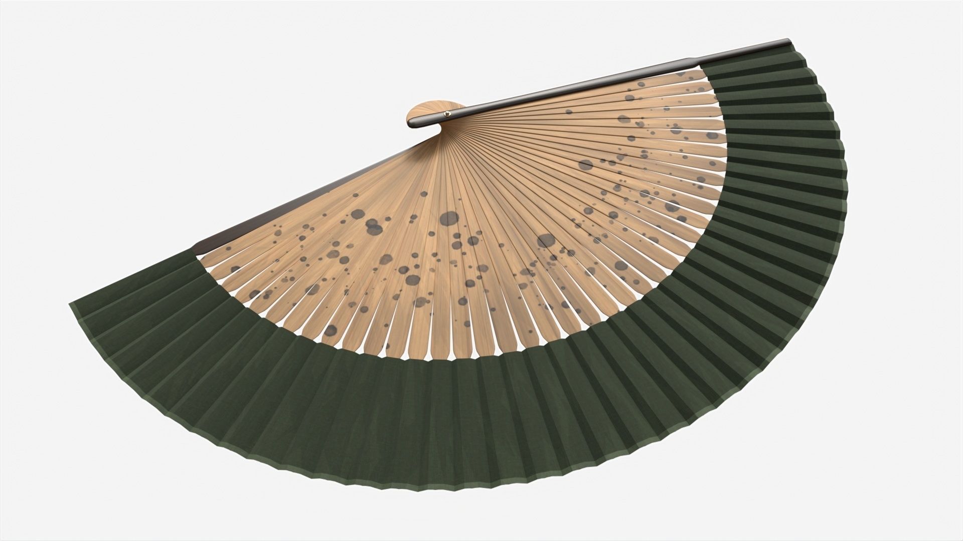 Japanese Bamboo Folding Hand Fan 3D model | CGTrader
