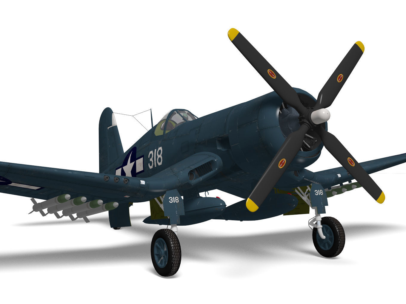 Chance Vought F4U-4 Corsair 3D model | CGTrader