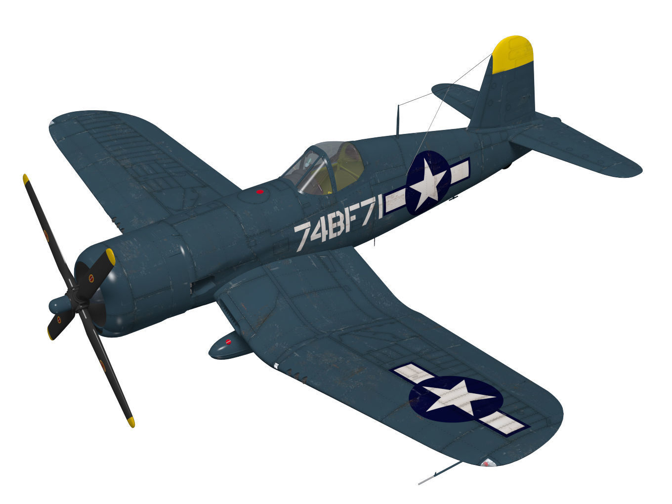 Chance Vought F4U-4 Corsair 3D model | CGTrader
