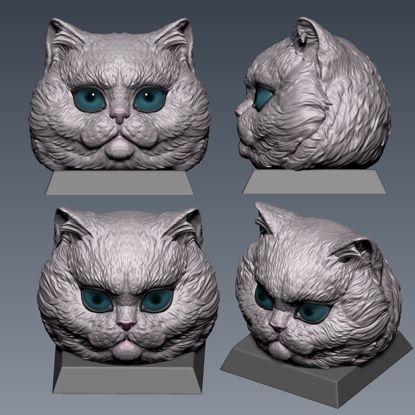 Cat Head 01 3D model 3D printable | CGTrader