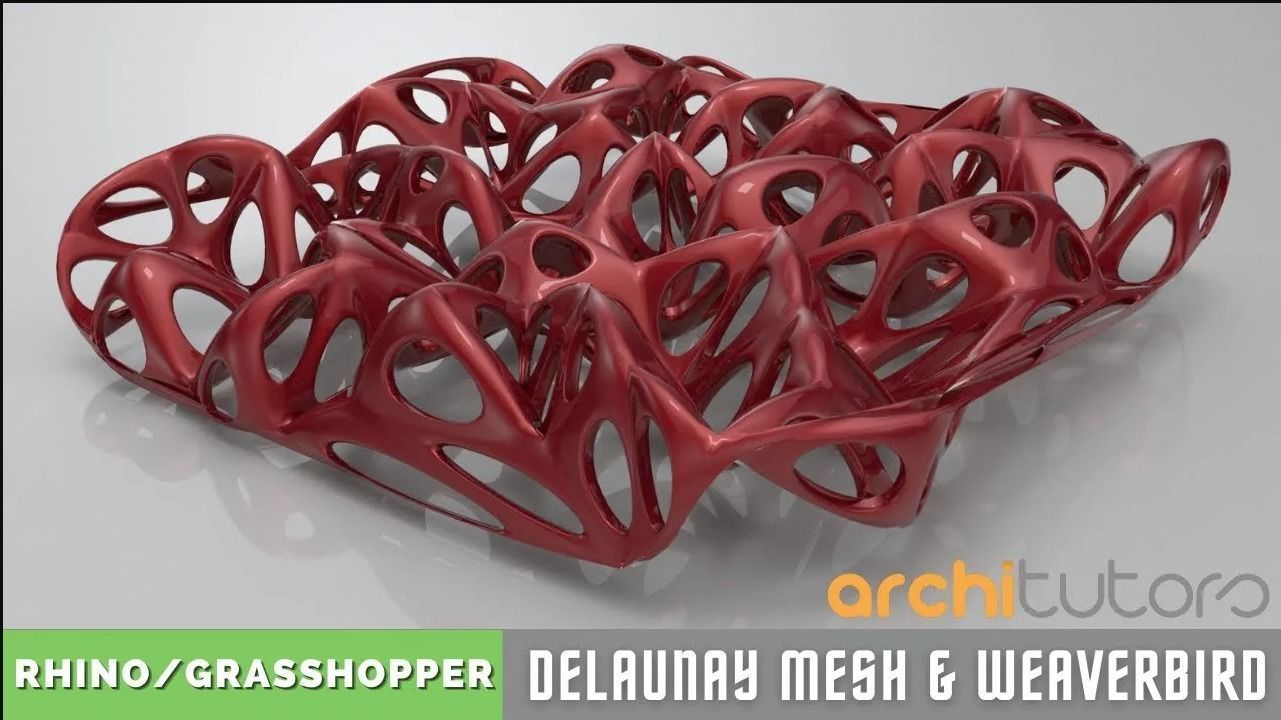 Delaunay Mesh Weaverbird Parametric Grasshopper Rhino Model 3D model | CGTrader