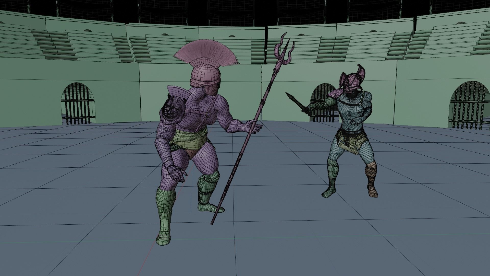 GLADIATOR ARENA BATTLE 3D model animated rigged | CGTrader