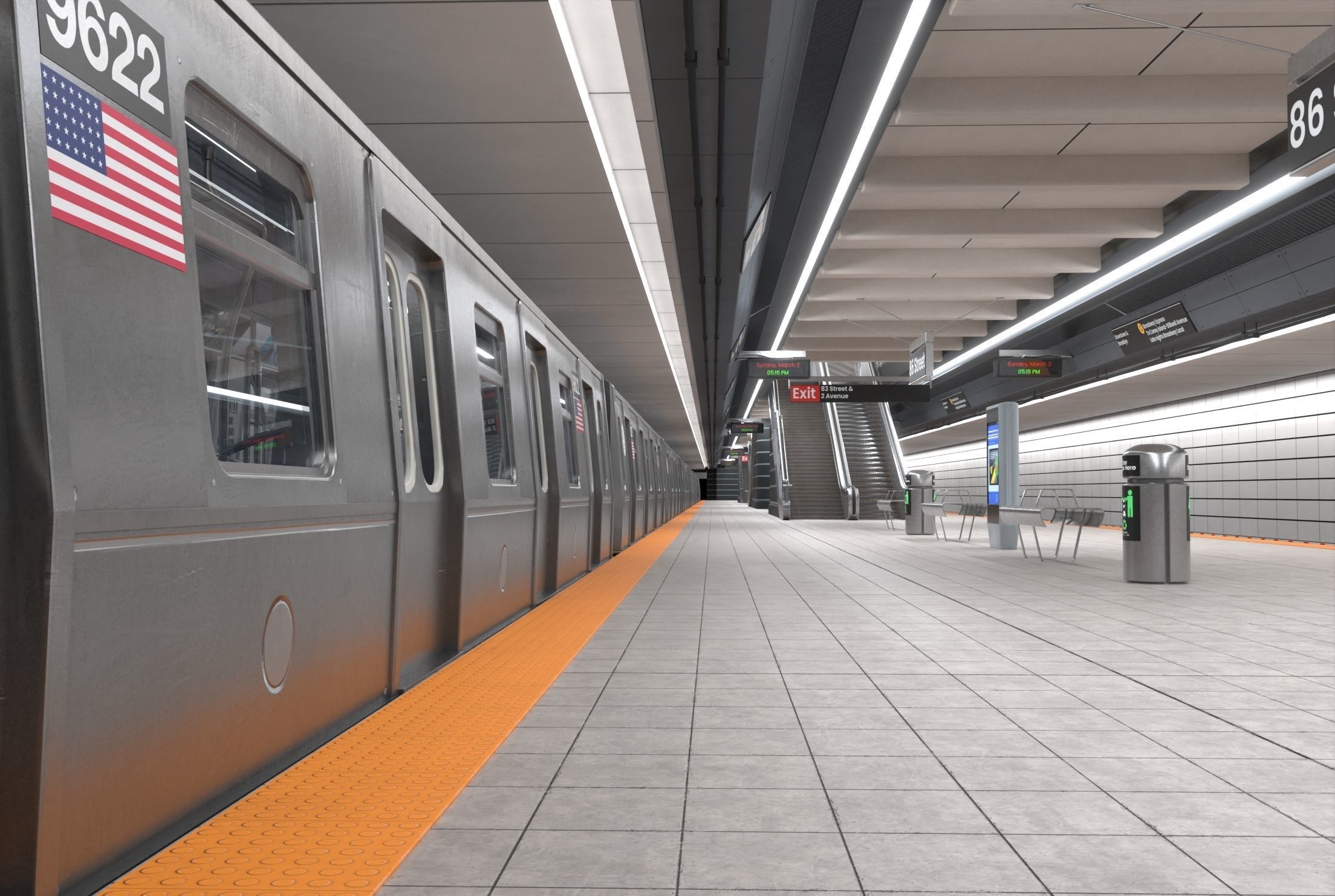 3D model Subway station with car VR / AR / low-poly | CGTrader