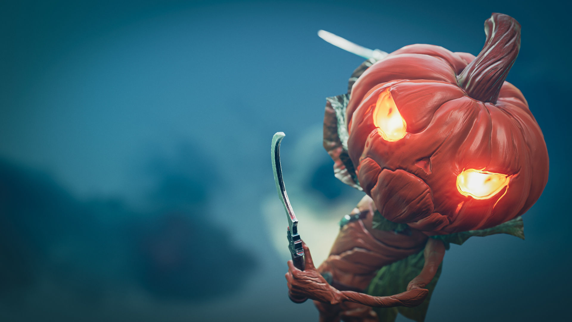 3D model Pumpkin assassin Low-poly character Rigged With weapons VR ...