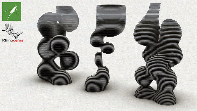 Metaball Parametric Tower Design in Grasshopper Rhino 3d model 3D model | CGTrader