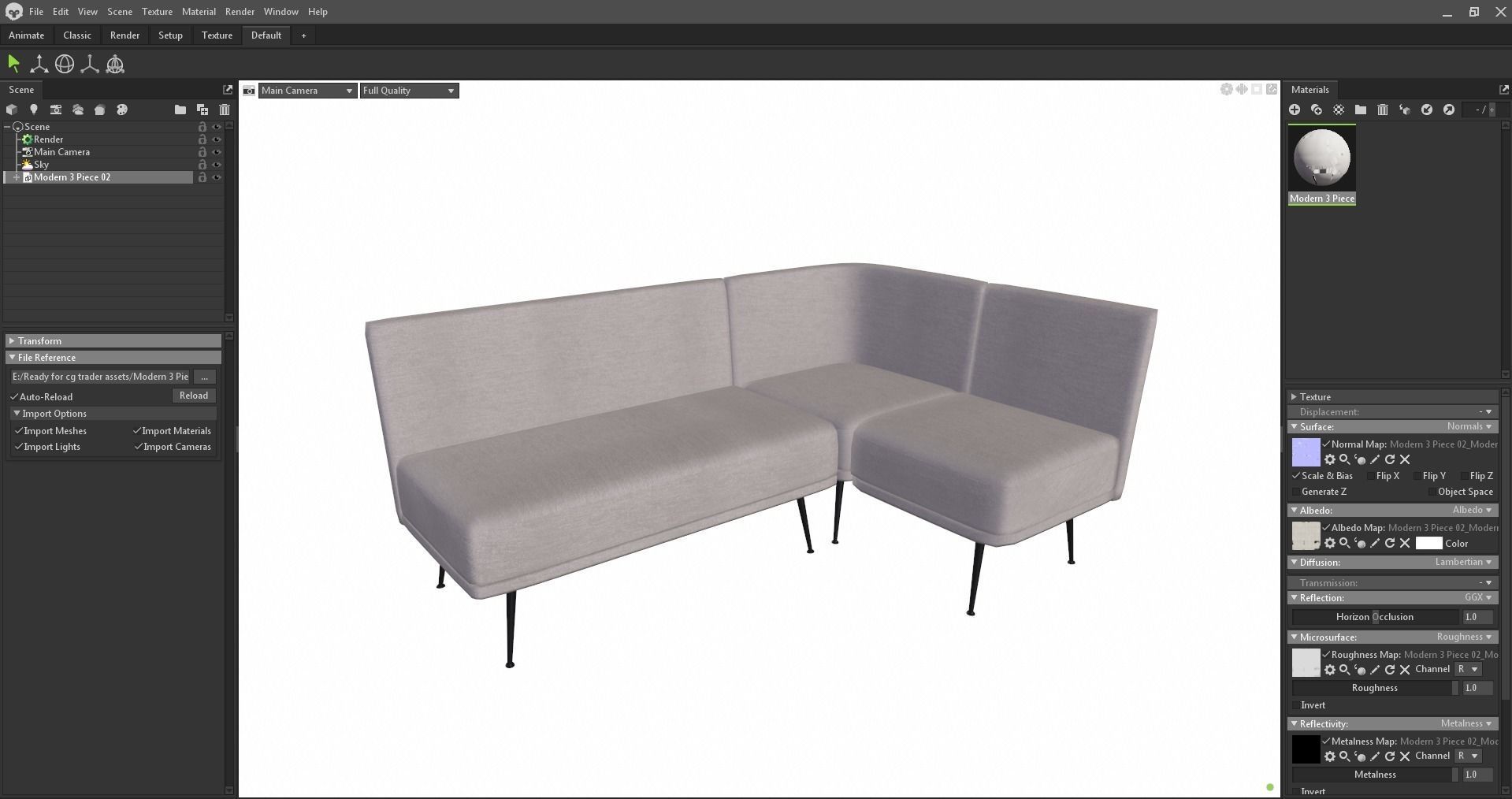 3D model modular seating - modular sofa - lounge seating - couch VR ...