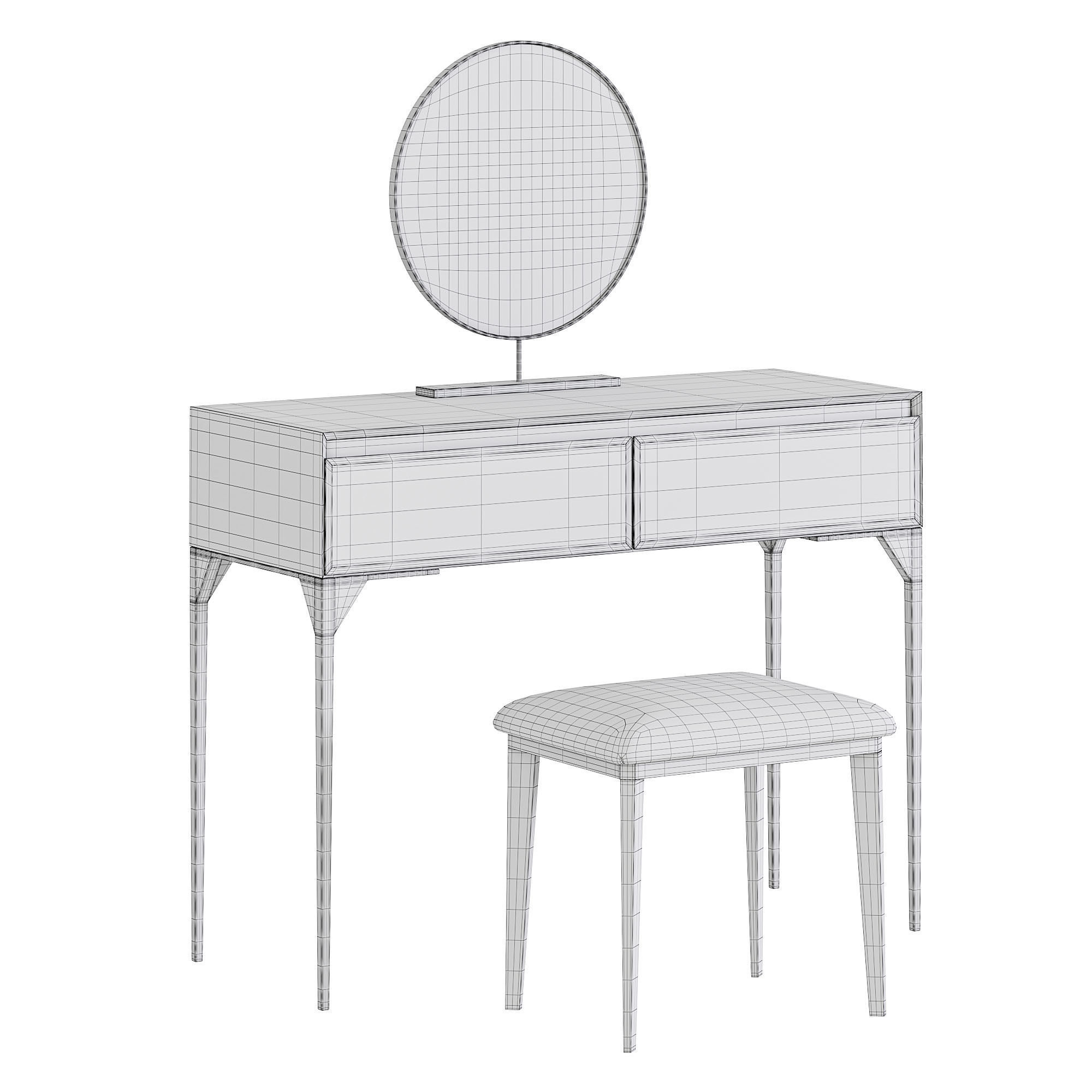 Modern Gray Makeup Vanity Set 3D model | CGTrader