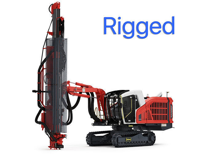 Rigged Surface top hammer drill rig Ranger DX800i 3D model rigged ...