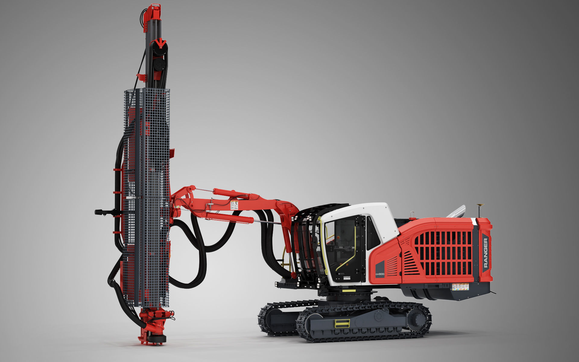 Rigged Surface top hammer drill rig Ranger DX800i 3D model rigged ...