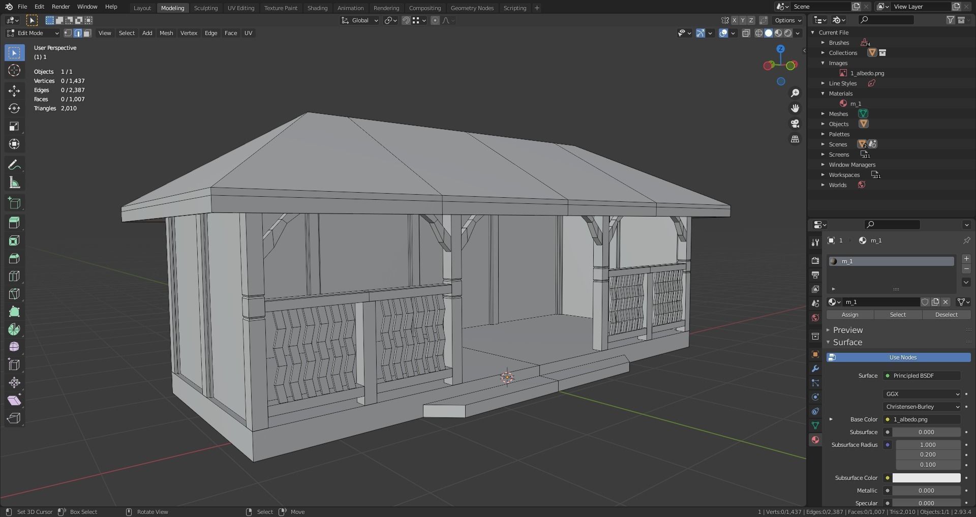 3D model covered terrace VR / AR / low-poly | CGTrader