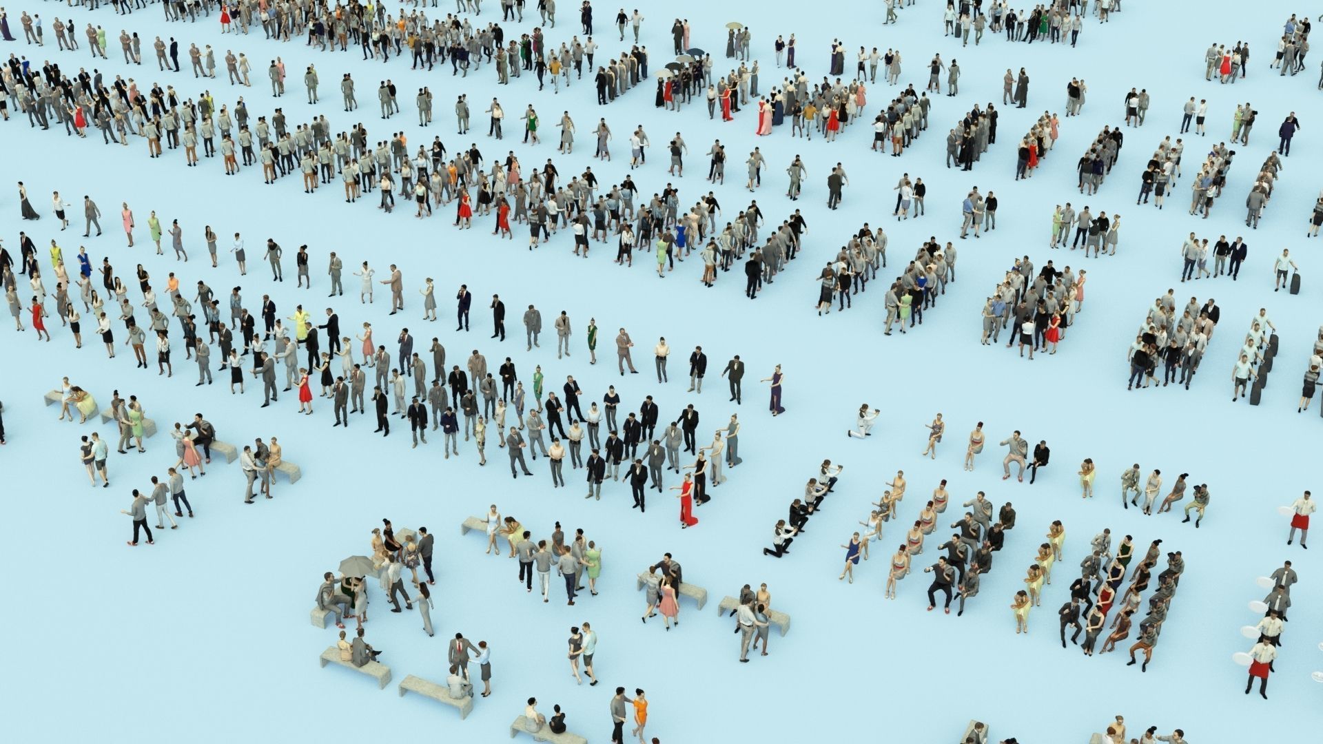 3D model 3D PEOPLE CROWDS- ULTIMATE SPEED SOLUTION - People Scans VR ...