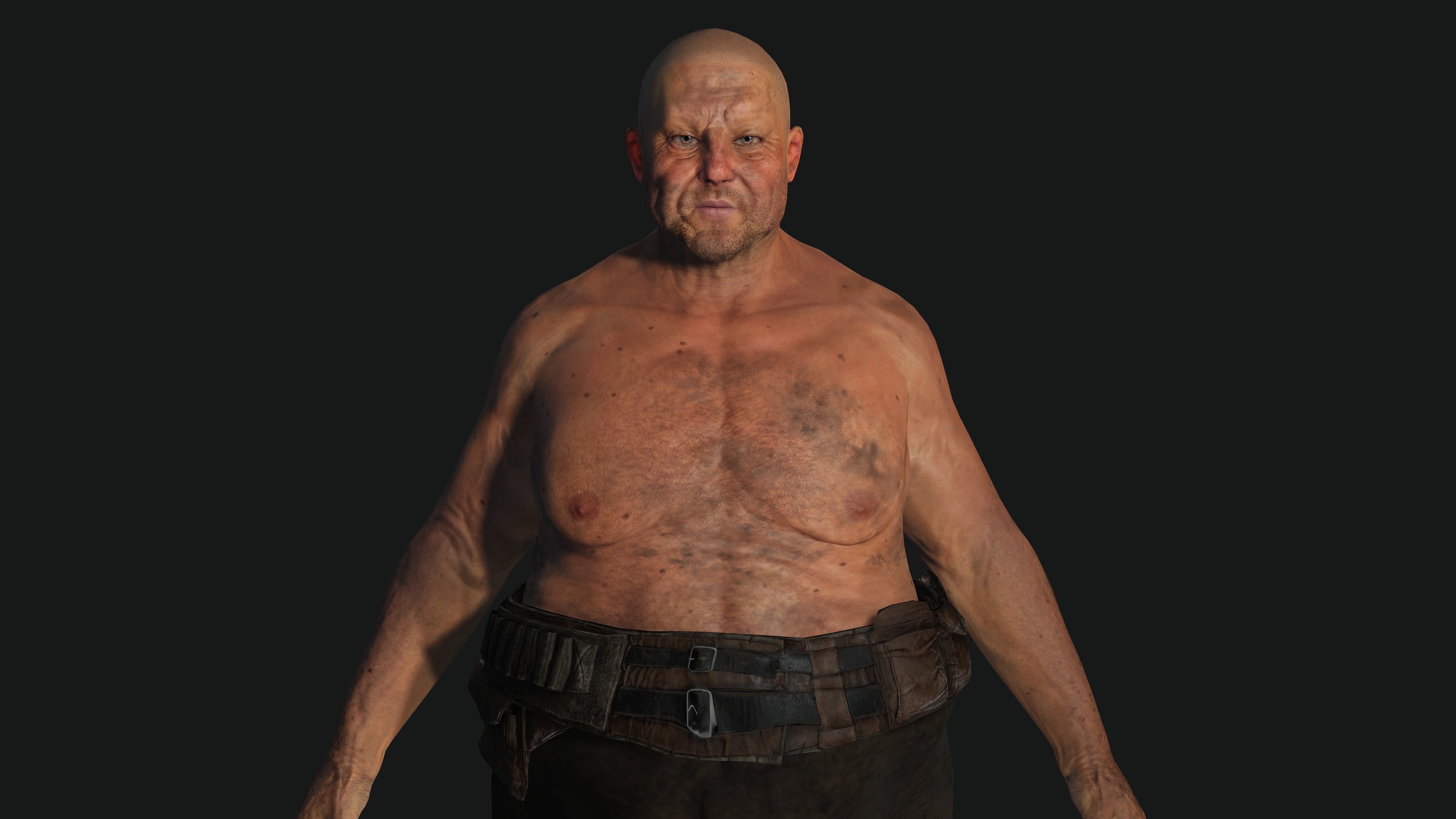 3D model AAA 3D OLD FAT BEARD MAN HOMELESS SURVIVOR- GAME READY ...