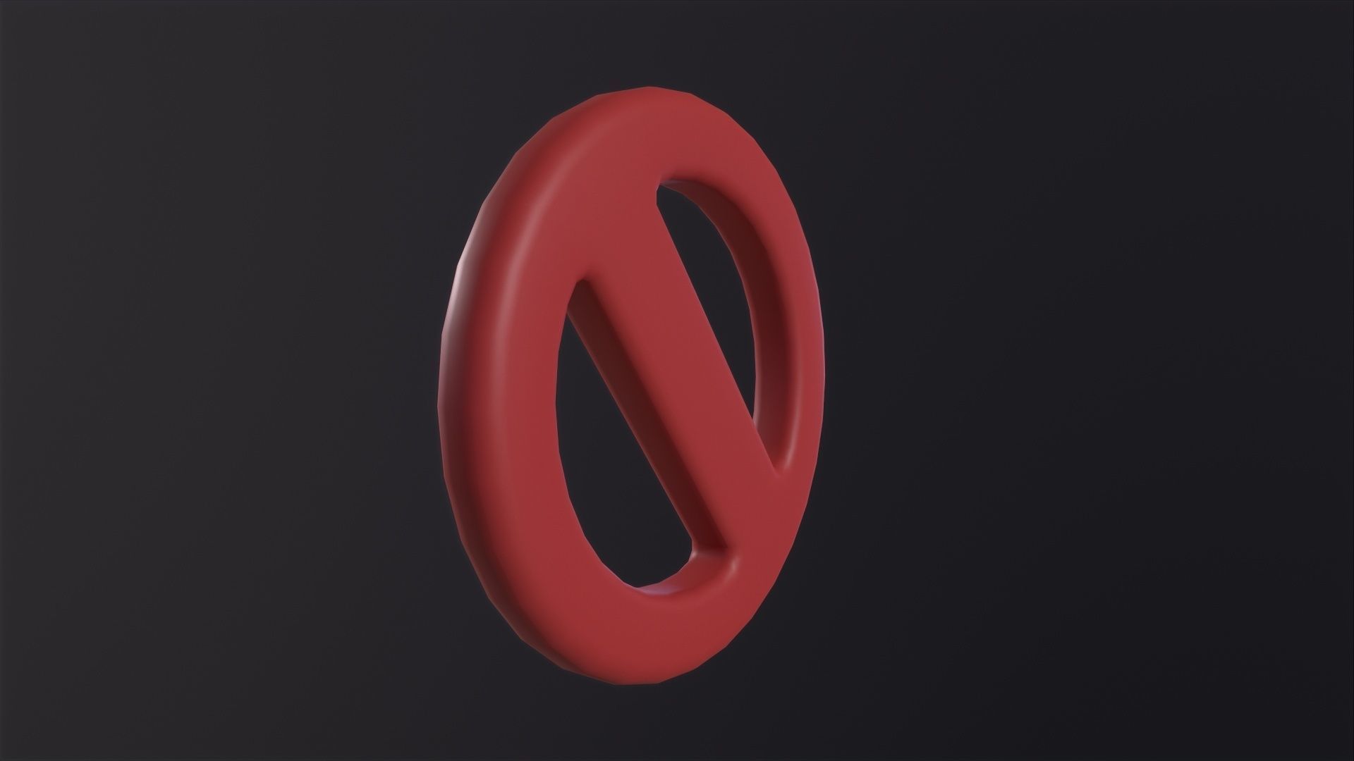 3D model Red Circle With Slash 3D Model VR / AR / low-poly | CGTrader