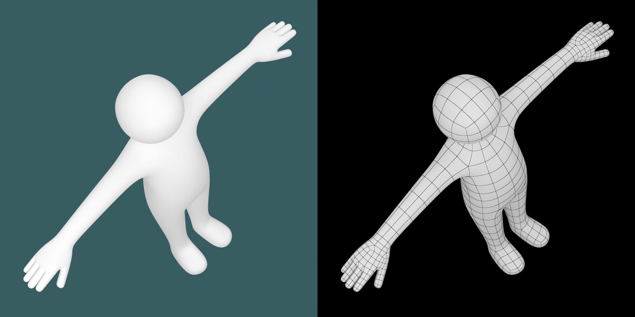 Child Stickman in T-Pose 3D model | CGTrader