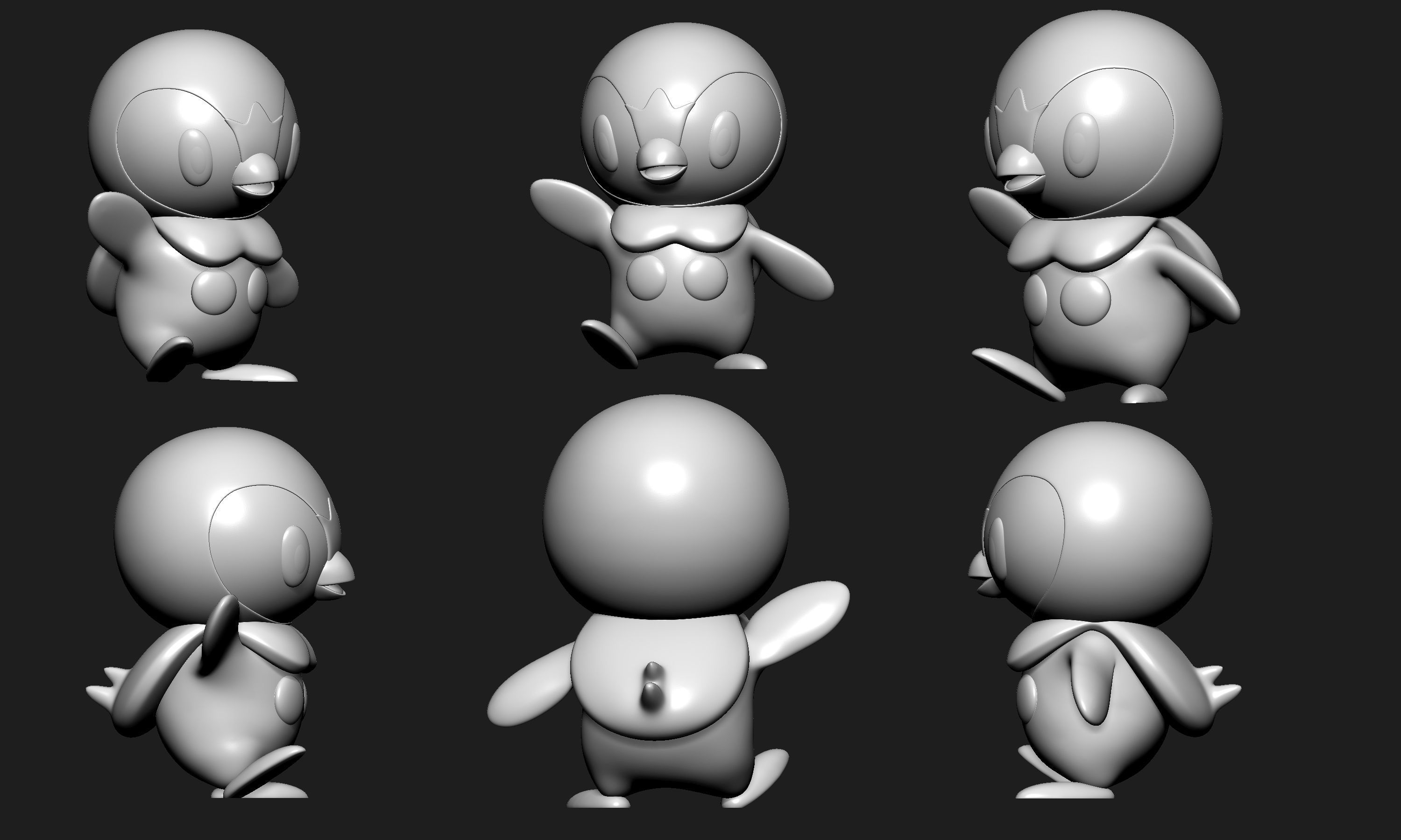 Pokemon - Piplup with 2 poses 3D model 3D printable | CGTrader