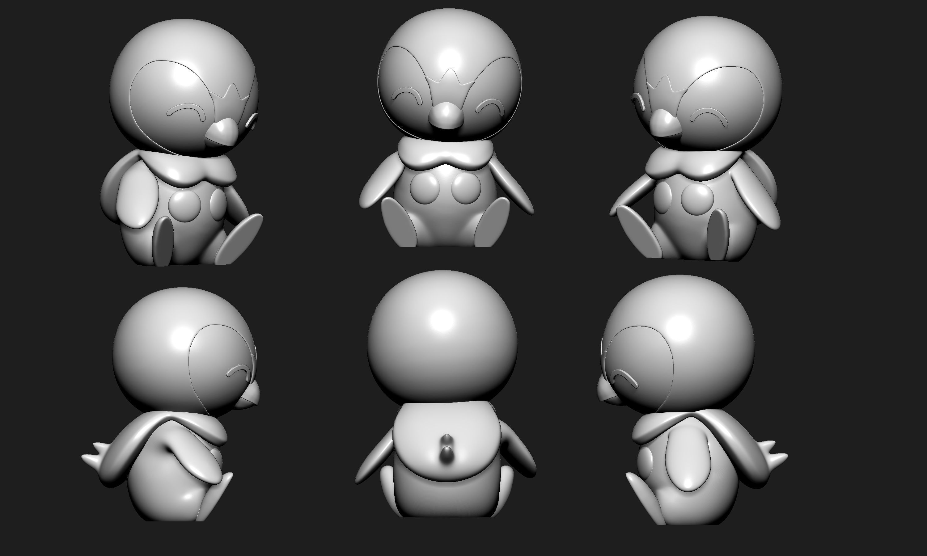 Pokemon - Piplup with 2 poses 3D model 3D printable | CGTrader