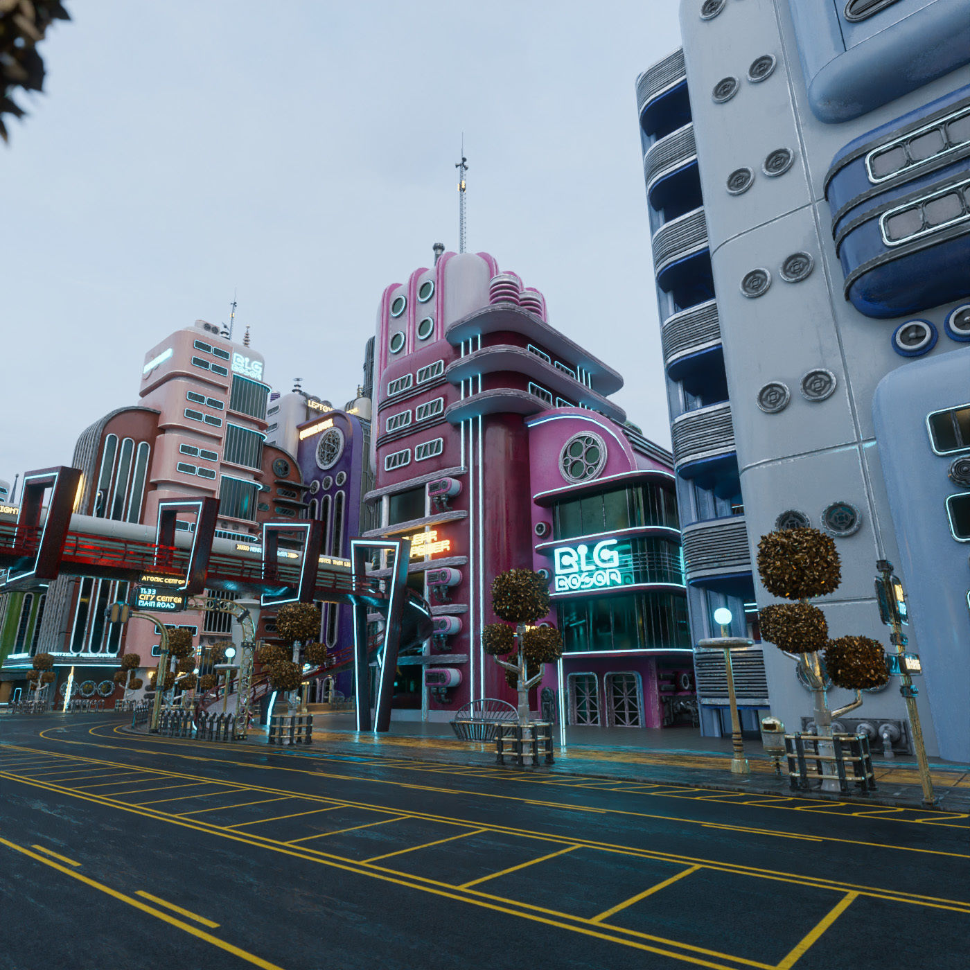 3D model SCIFI ATOMPUNK BUILDING 02 VR / AR / low-poly | CGTrader